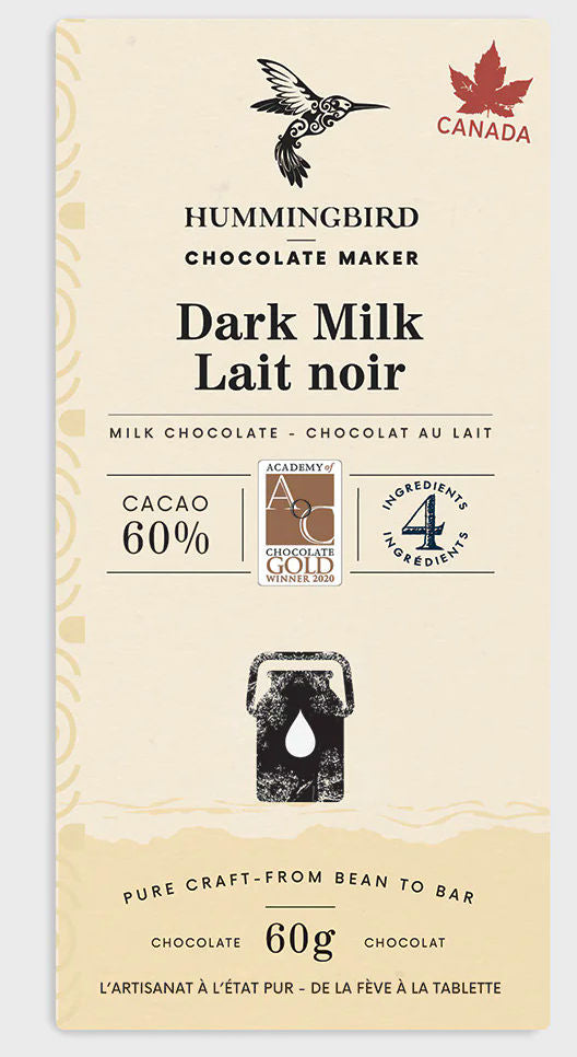 Hummingbird Colombia 60% Milk Chocolate | Artisan Bean to Bar Chocolate ...